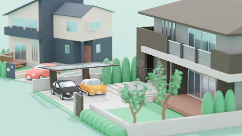 Image of Housing Consisting of 3D Illustration Stock Illustration ...