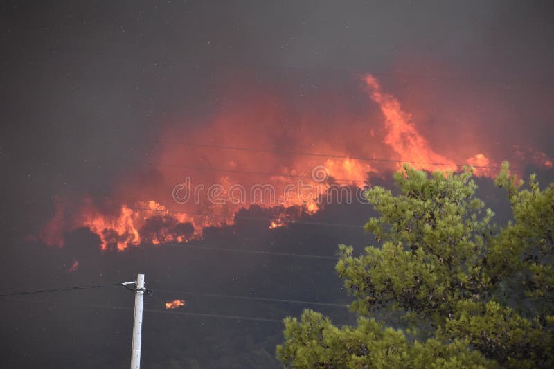 Fire Parnitha Greece stock photo. Image of greece, bonfire - 329021254