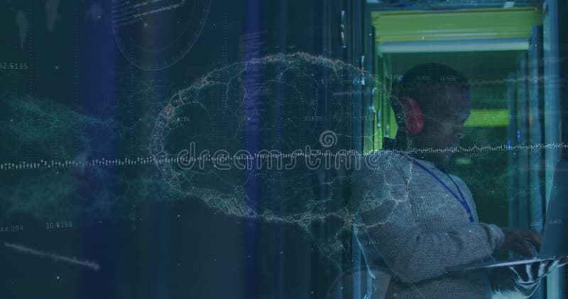 Image of Human Beain and Data Processing Over African American Male ...