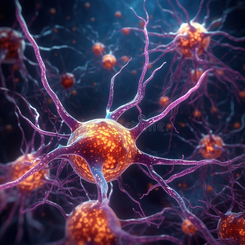 Image of human brain cells stock image. Image of lightning - 281109655