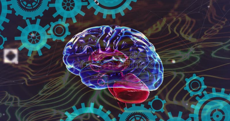 Image of Human Brain, Cogs and Data Processing and Network of ...