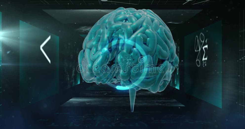 Image of Human Brain and Data Processing Stock Image - Image of ...