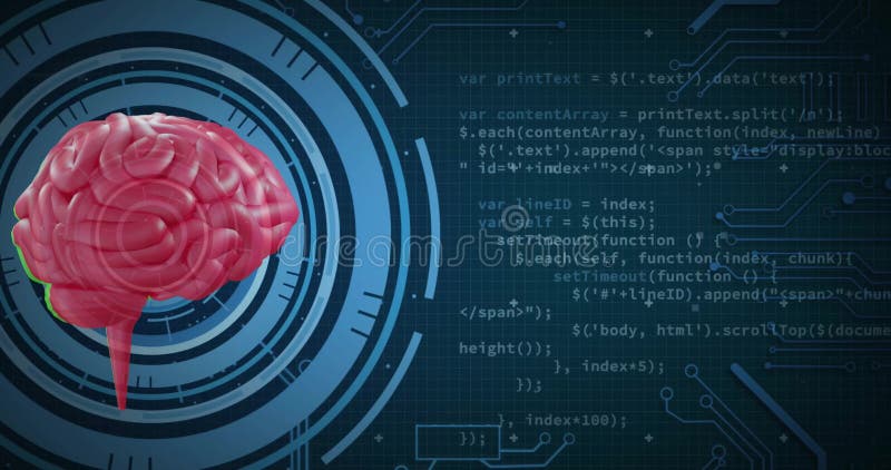 Image of Human Brain and Data Processing Stock Image - Image of ...