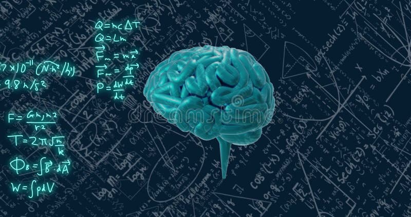 Image of Human Brain and Mathematical Data Processing Stock Image ...