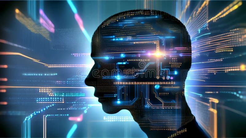 Human Face of Digital Knowledge Stock Footage - Video of computer ...