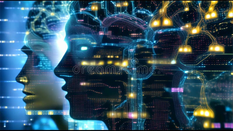 Human Face of Digital Knowledge Stock Footage - Video of digital, human ...