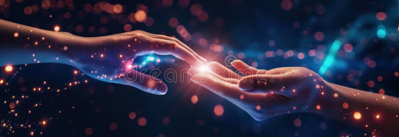 An Image of Human Hand and Hand Holding Another Hand with a Light ...