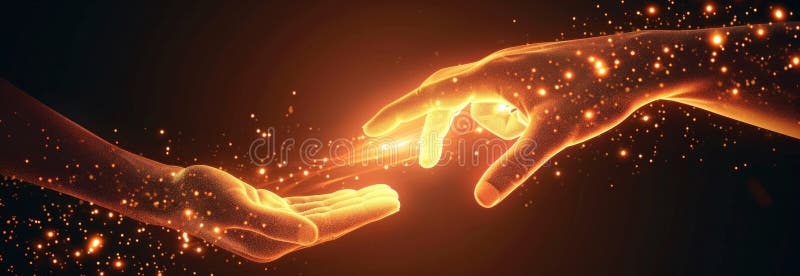 An Image of Human Hand and Hand Holding Another Hand with a Light ...