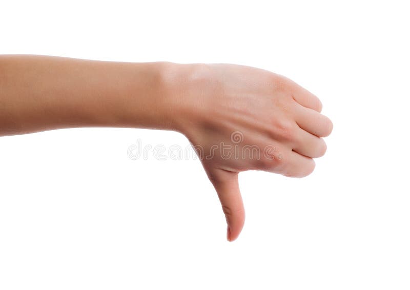 Image of Human Hand Showing Thumb Down in Isolation Stock Photo - Image ...
