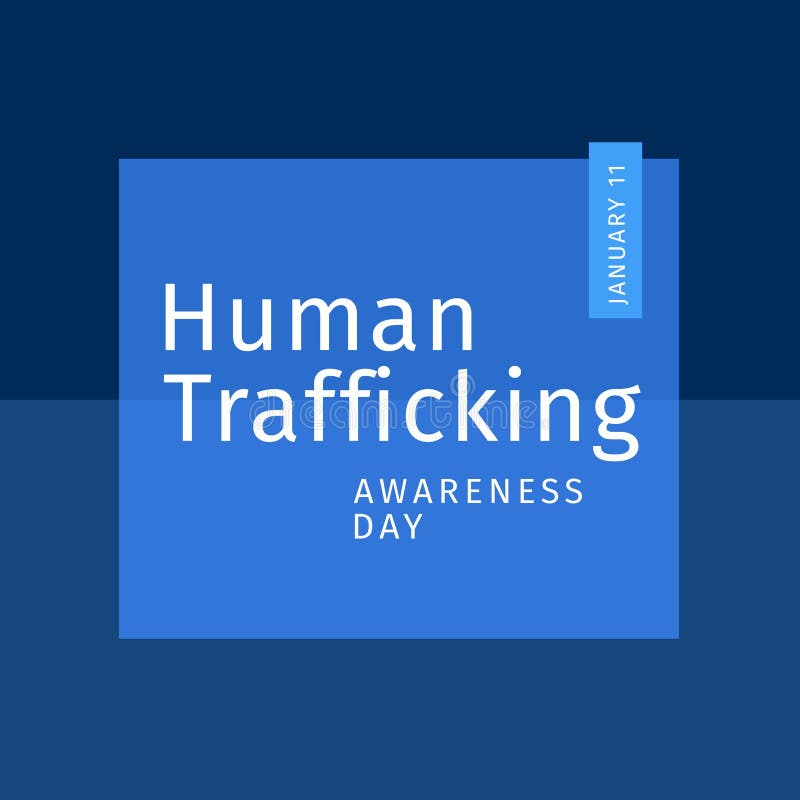 Image of Human Trafficking Awareness Day Over Blue Background Stock ...