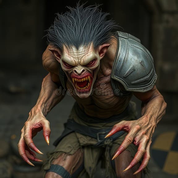 Image of a Humanoid Cave Mutant with Large Claws Stock Illustration ...