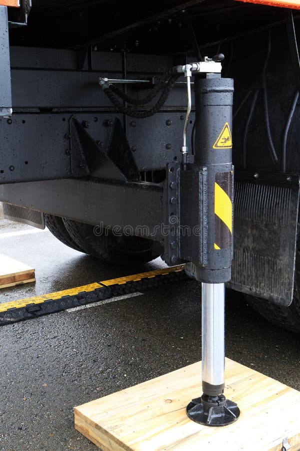 Image of the Hydraulic Support of an Automobile Crane Stock Image ...