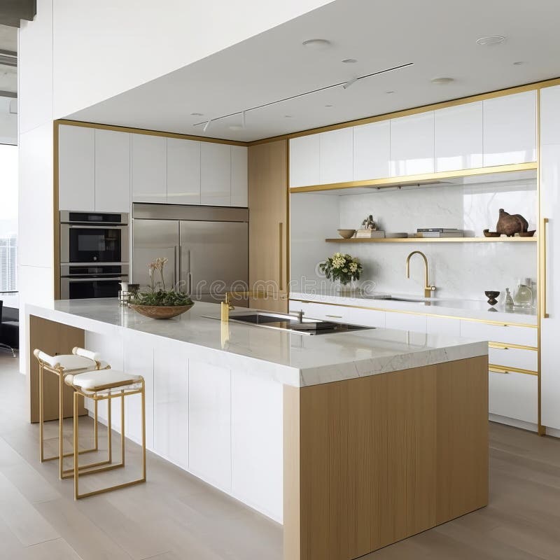 Image of Hyper-modern Kitchen Generative AI Stock Illustration ...