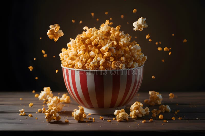 Image Hyper Realistic Quality of Caramel Popcorn, Tempting Snack ...