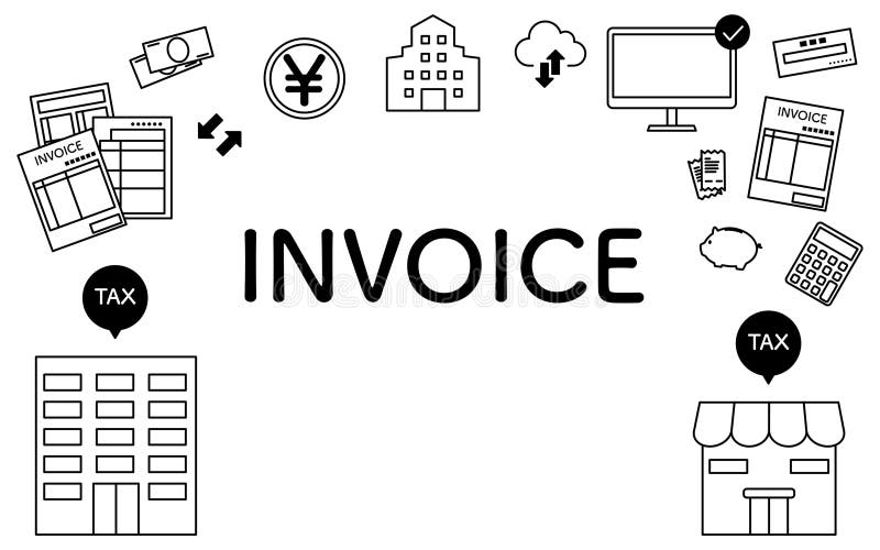 Image Icon Frame of the Invoice System and Text of the Invoice Stock ...