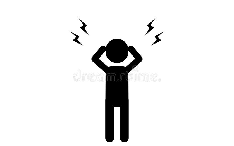 Image Icon of a Person Suffering from Noise Damage Stock Vector ...