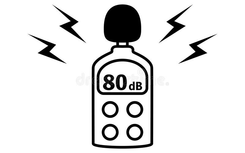Image Icon of a Sound Level Meter Showing a Noise Level (dB) of 80 DB ...