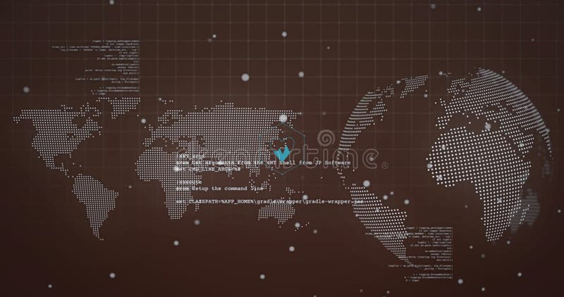 Image of Icons, Computer Language, Globe and Map Over Gray Background ...