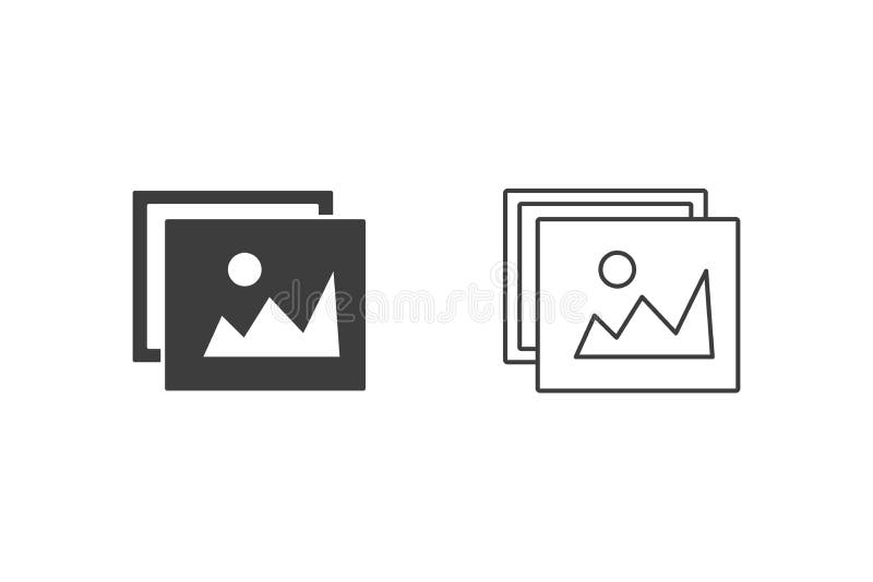 Image Icons Flat Design or Image Icons. 2 Style of Image Icons Stock ...