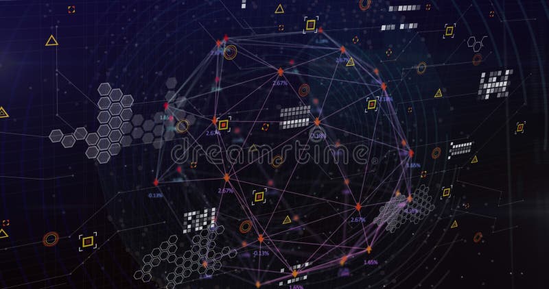 Image of Icons, Globe and Connections in Digital Space Stock ...