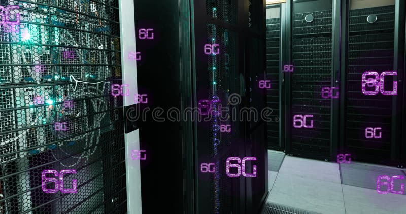 Image of Illuminated 6g Text Over Data Server Systems Stock Photo ...