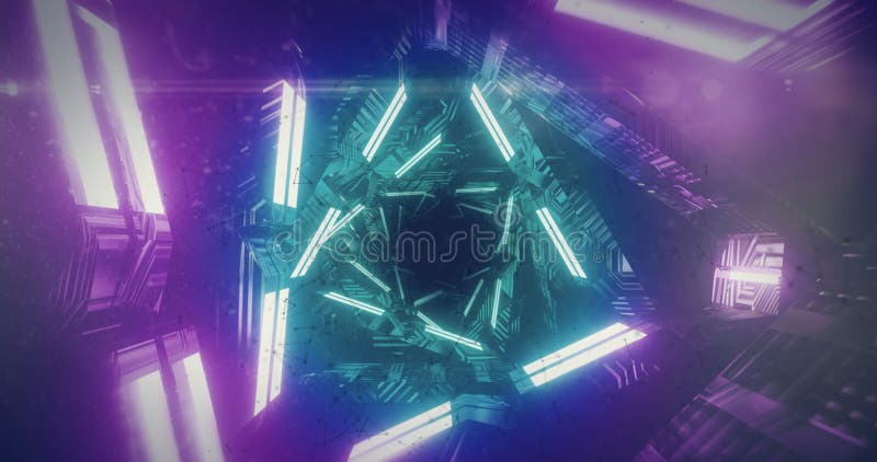 Image of Illuminated Triangular Shapes Rotating in Loop Stock ...
