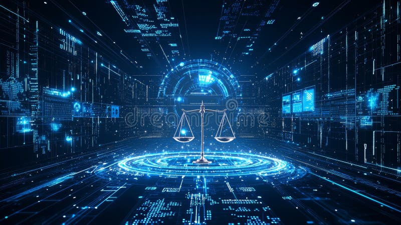 The Image Illustrates the Advanced Technology of Justice, with a ...