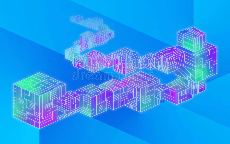 The Image Illustrates Blockchain - the Series of Data Blocks. Ba Stock ...