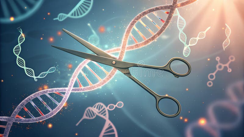 Image Illustrates Concept of Biotechnology, Showcasing Gene Editing ...