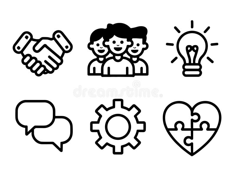 Business Teamwork Partnership Communications Set for Corporate Use ...