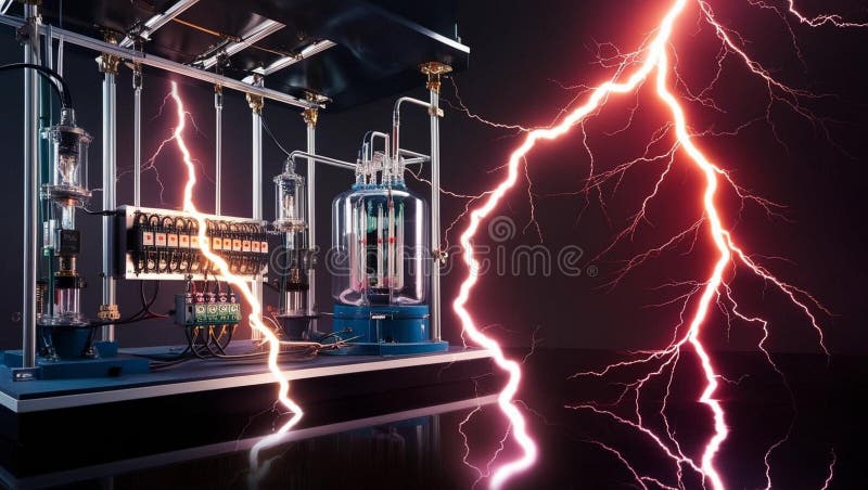 Creating Lightning and Thunder in a Laboratory Environment Stock ...