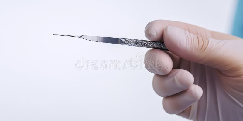 A Close-up View of a Hand Holding a Precise Surgical Tool. this Image ...