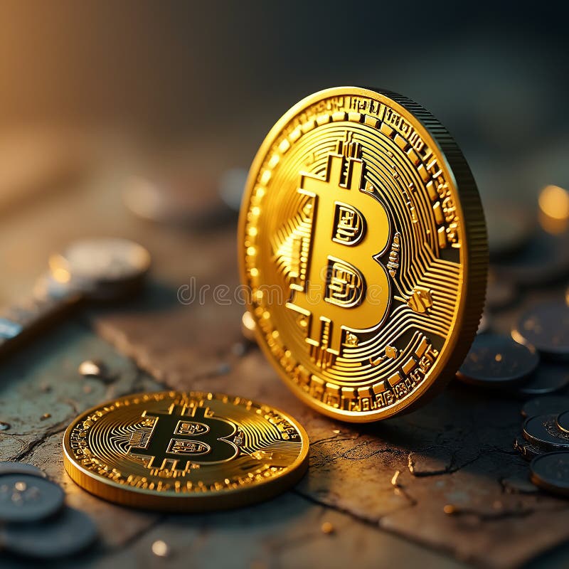 The Image Illustrates the Intersection of Finance and Cryptocurrency. a ...