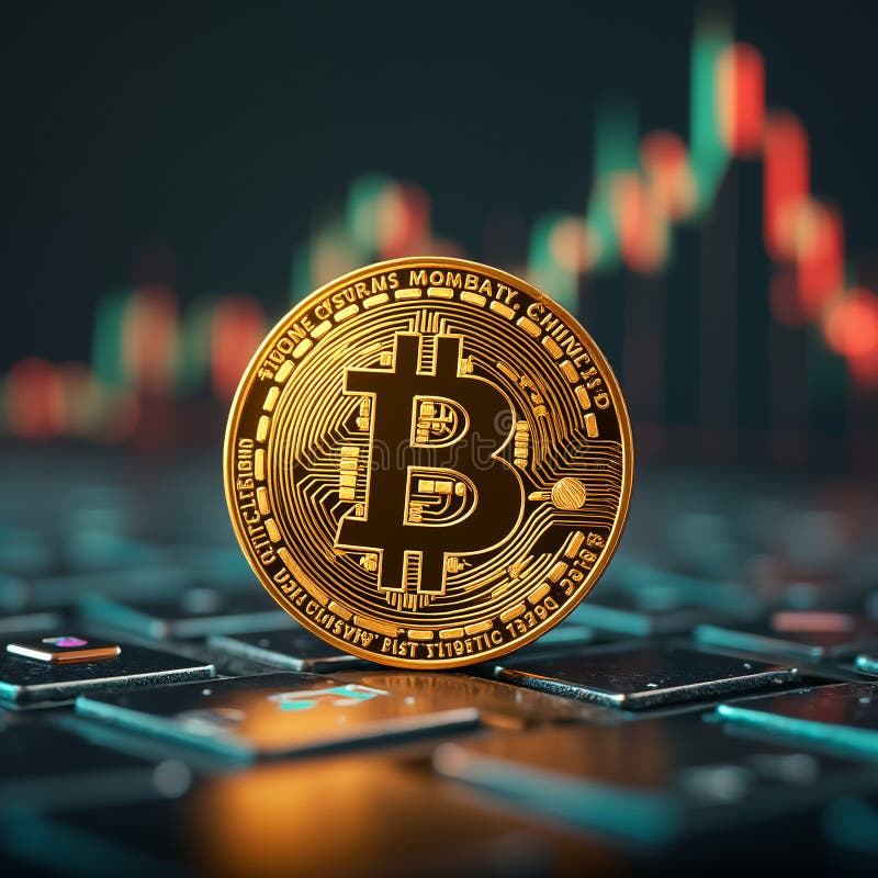 The Image Illustrates the Intersection of Finance and Cryptocurrency. a ...