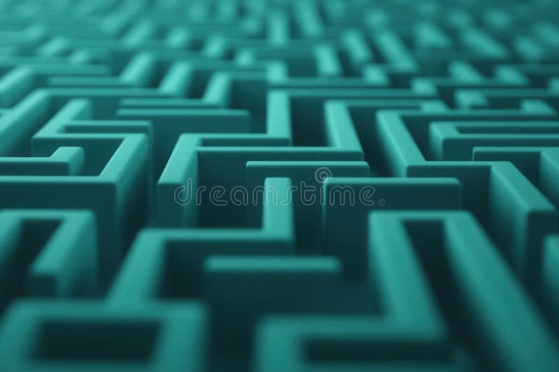 An Intricate Turquoise Maze Demonstrating Depth and Complexity in ...