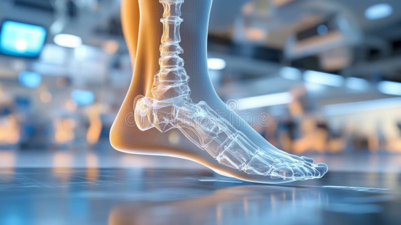 The Image Illustrates Transparent Human Foot, Showcasing Its Intricate ...