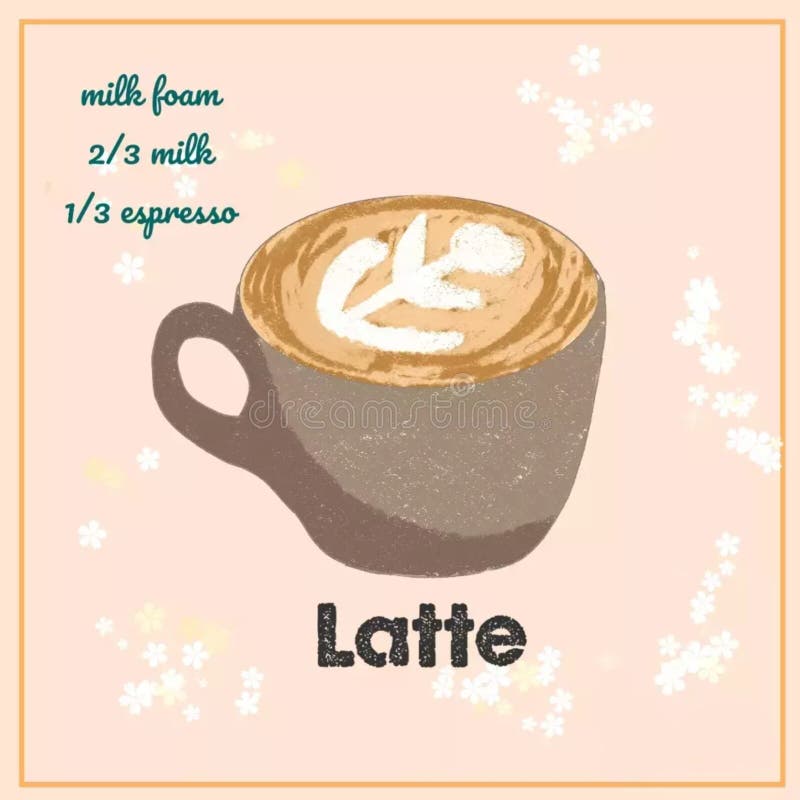 Image of Illustration of Latte Coffee Menu Stock Illustration ...