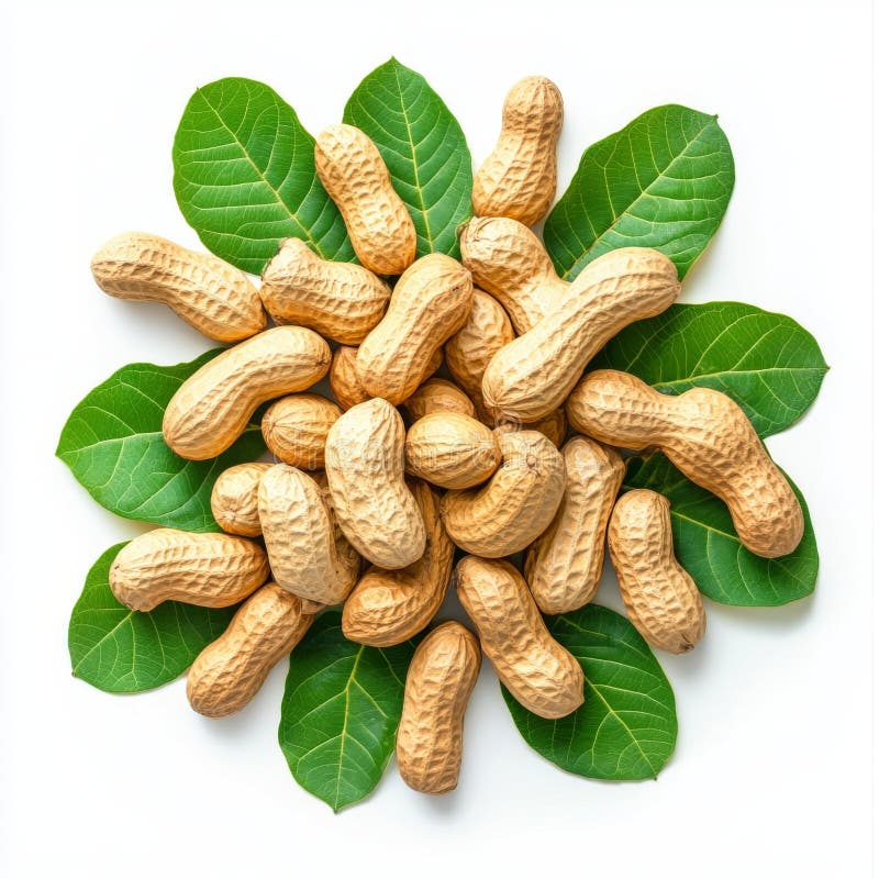 Image Illustration of Peanuts with Leaves, Isolated on a Clear ...