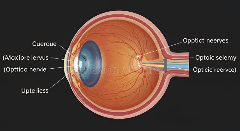 Illustration Depicting a Cross Sectional View of the Human Eye Stock ...