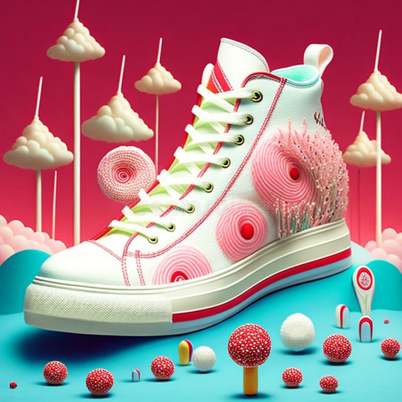 Candy shoes mountain stock illustration. Illustration of play - 277263111