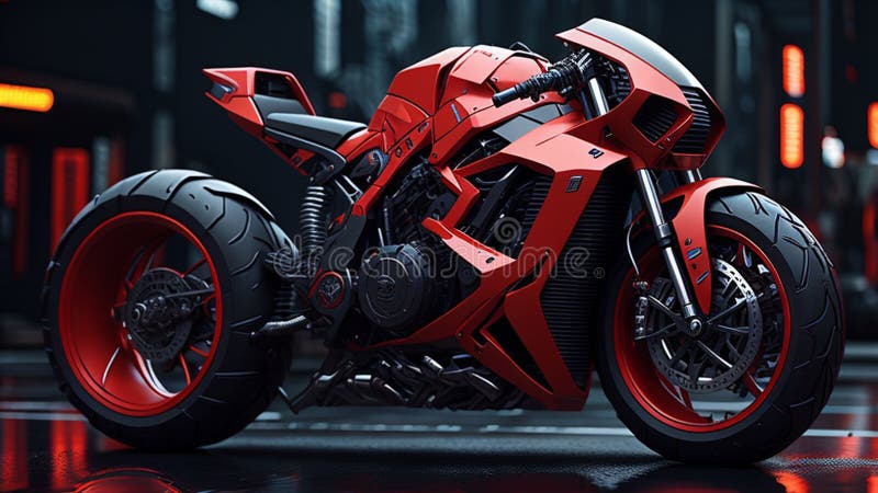 Red motocycle stock illustration. Illustration of vehicle - 277263156