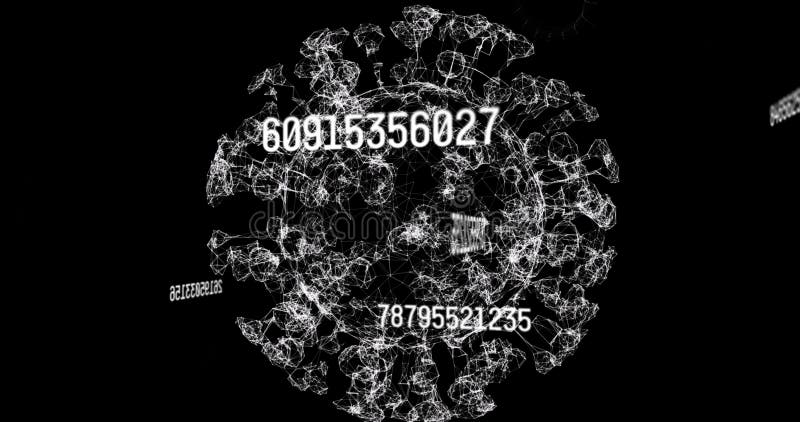 Image of Increasing Numbers Over Virus Cell on Black Background Stock ...