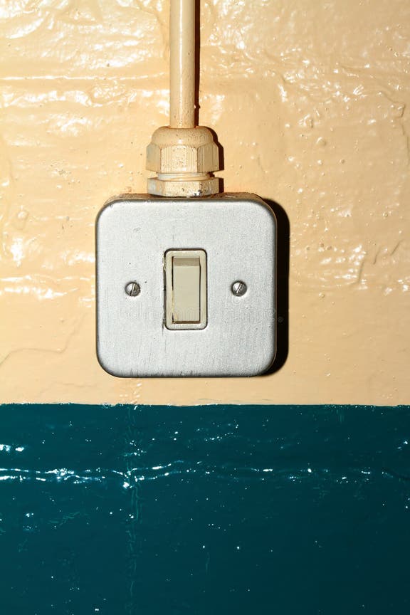 Industrial Light Switch on a Wall Stock Image - Image of blue, electric ...