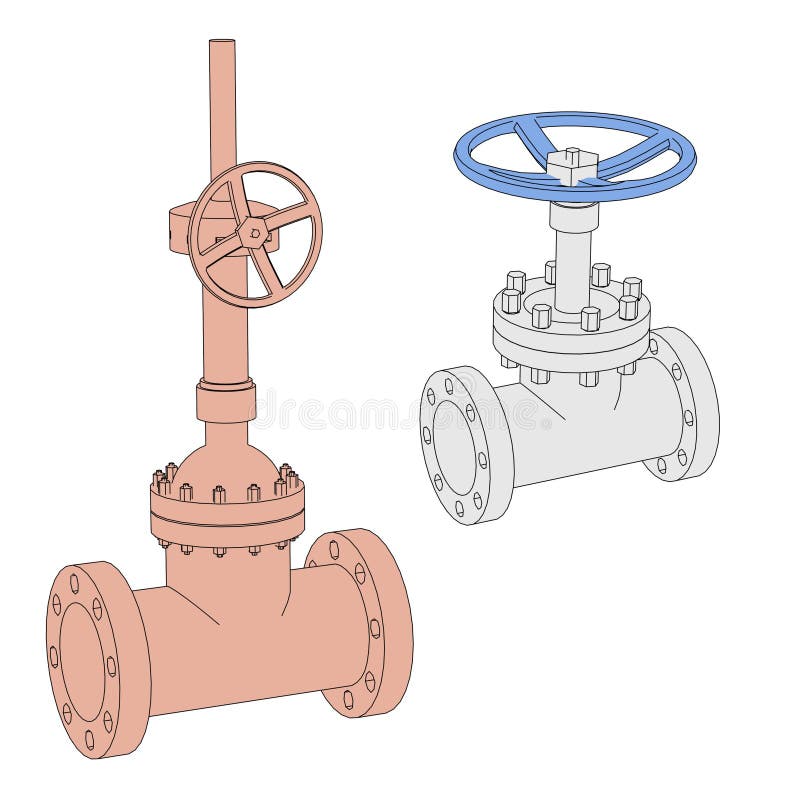 Image of industrial valve stock illustration. Illustration of sketch ...