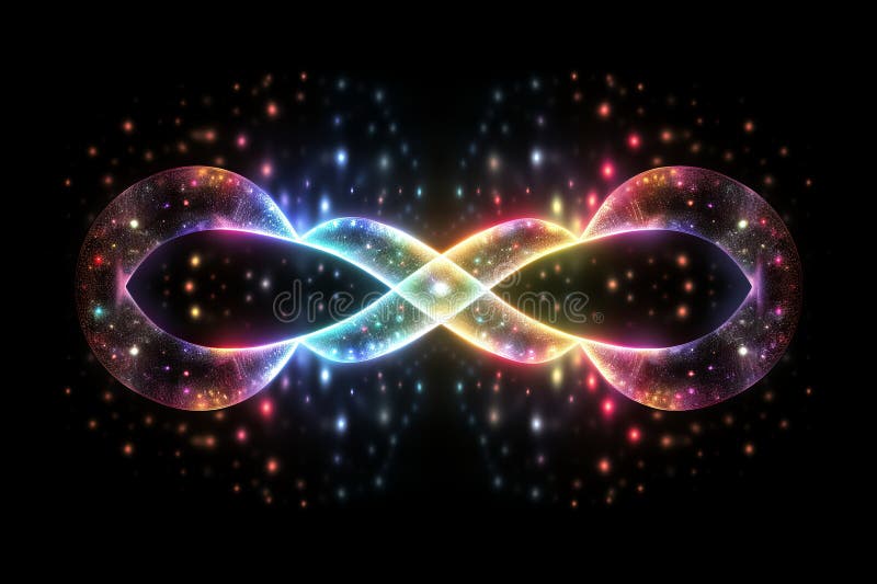 An Image of an Infinity Symbol with Colorful Lights Stock Image - Image ...