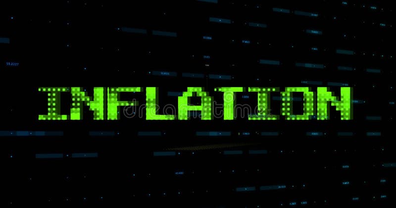 Image of Inflation Text in Green Over Graph and Processing Data Stock ...