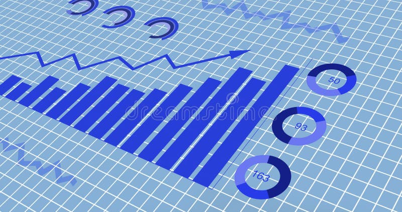 Image of Infographic Interface Moving on Blue Grid Background Stock ...