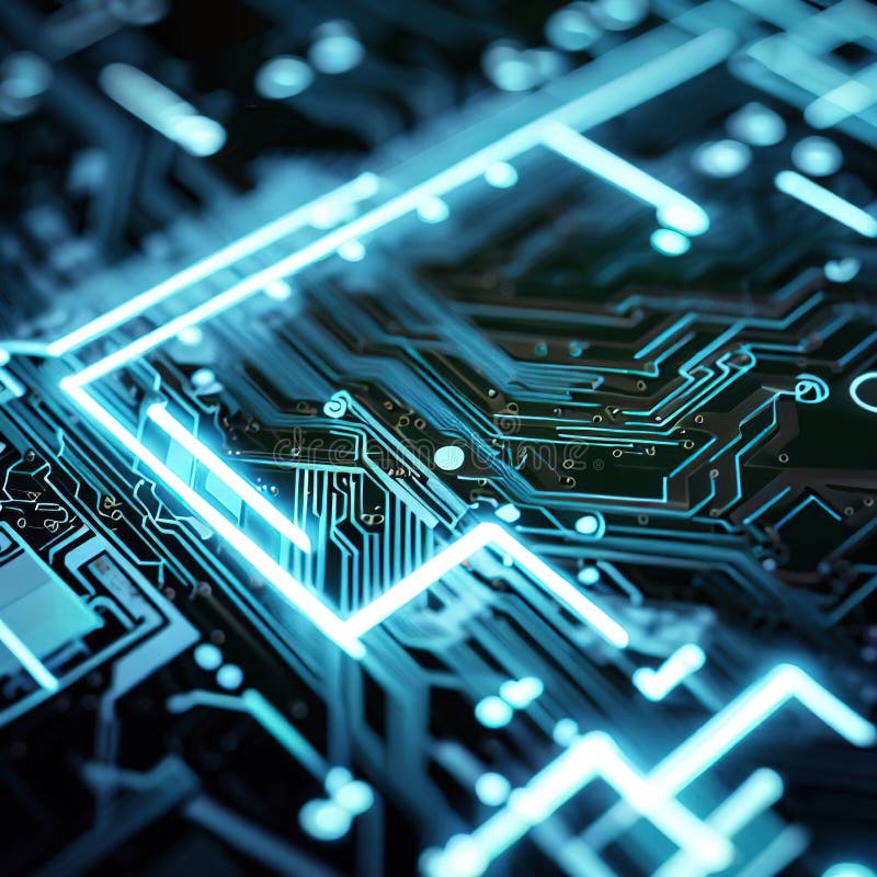Image of Information Flow on the Circuit Board with Generative AI Stock ...