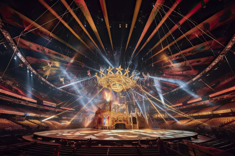 Image from Inside a Large Circus Illuminated by Beautiful Lights in Its ...