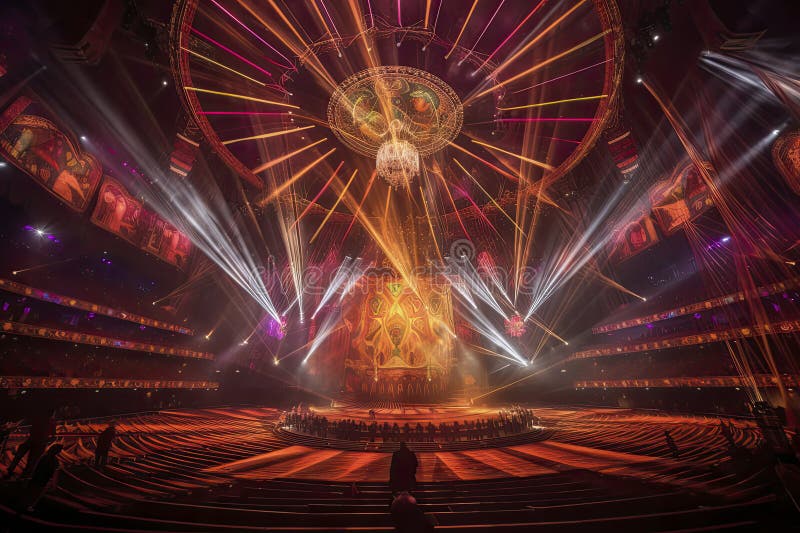 Image from Inside a Large Circus Illuminated by Beautiful Lights in Its ...